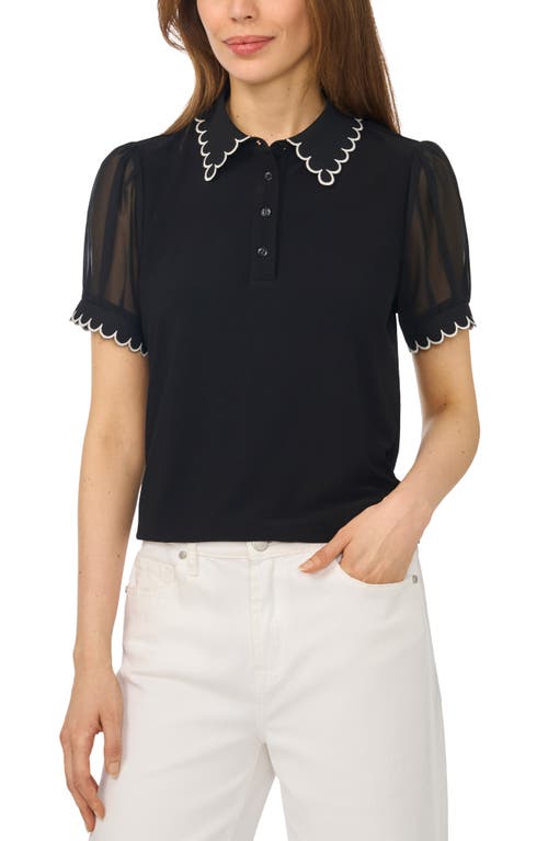 CECE DUPRAZ CeCe Contrast Stitch Polo Shirt
